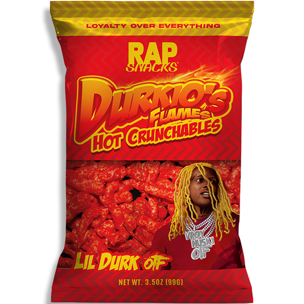 Rap Snacks Durkio's Flames Hot Crunchables | Exoticers