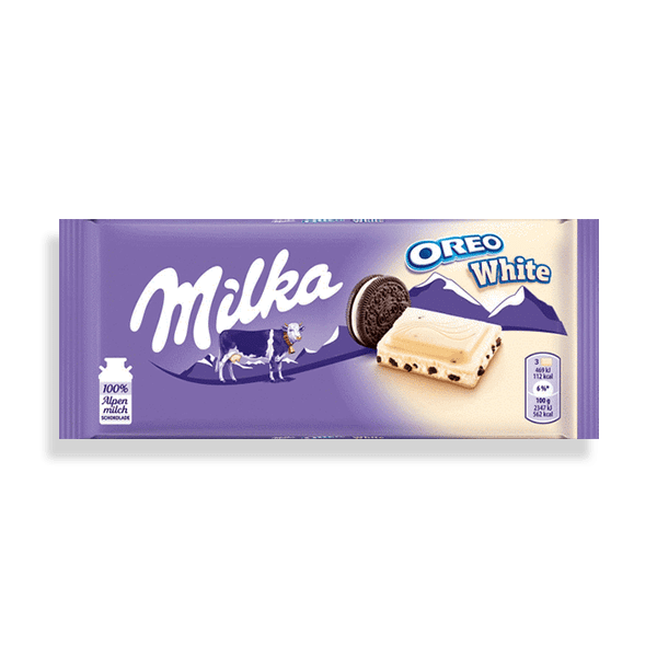 Milka Oreo White Chocolate Bar | Exoticers