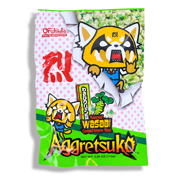 Aggretsuko Roasted Wasabi Coated Green Peas| Exoticers